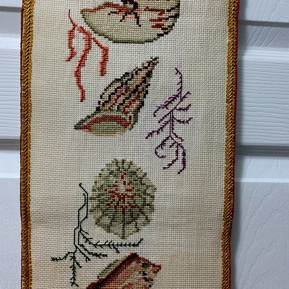 Wall Decor | Vintages Sea Life Shells Handmade Needle Point Crossstitch ...